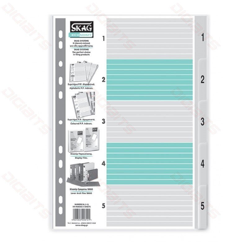 SKAG A4 1-5 plastic divider – Digibits Ltd