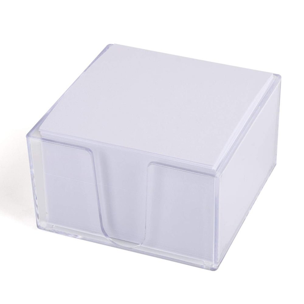 TipTop Office white memo cube 90x90mm with transparent holder ...